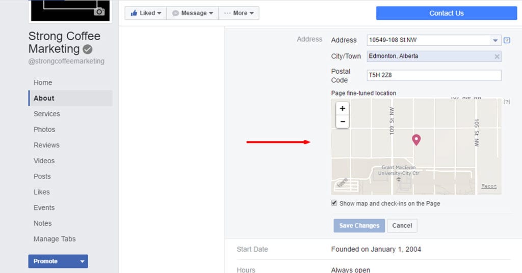 Quick Tip - Changing Your Facebook Page Map Pin Location • Strong ...